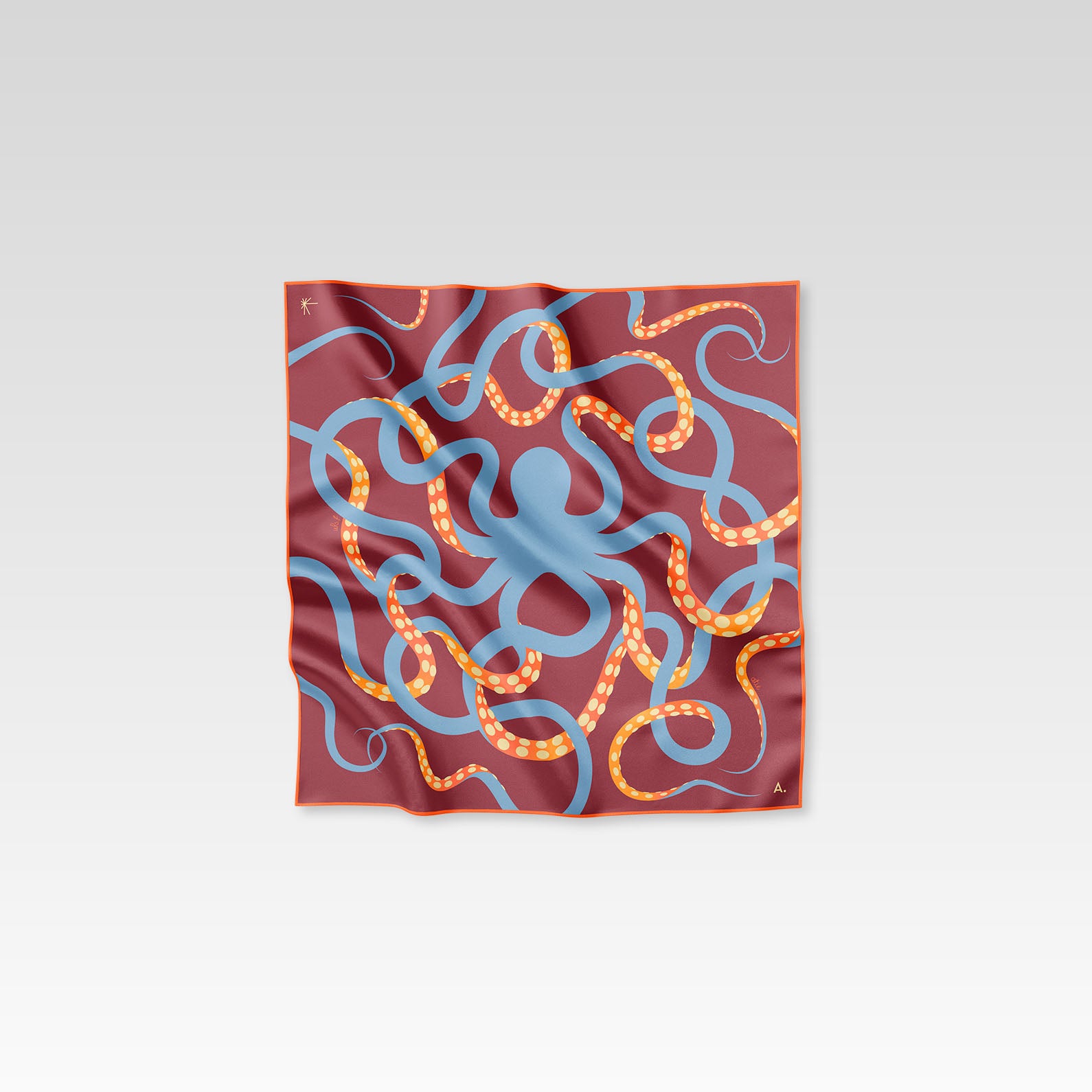 Octopus Silk Accessory Bordeaux – Ursula Futura